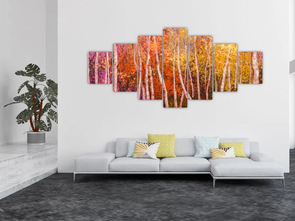 Obraz barevného lesa (210x100 cm)