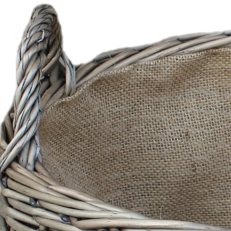 Willow Direct Proutěný koš na dřevo antique zkosený malý - juta - pr.35 cm
