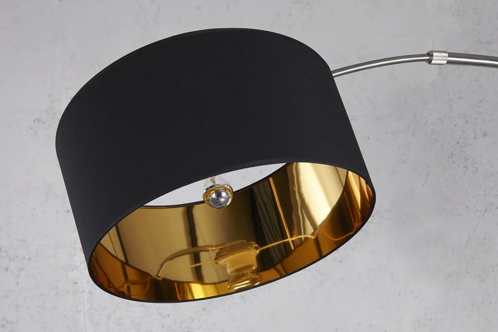 Noble Home Stojací lampa FIRA, 180 cm, černá, zlatá