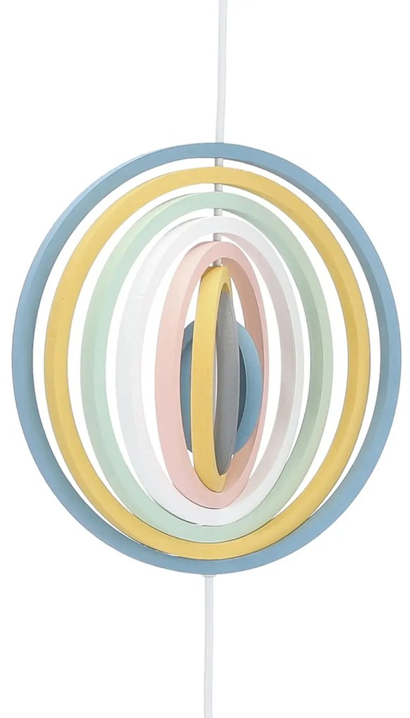 Bílo-duhový závěsný lustr Hoops pro žárovku E27  - Candellux