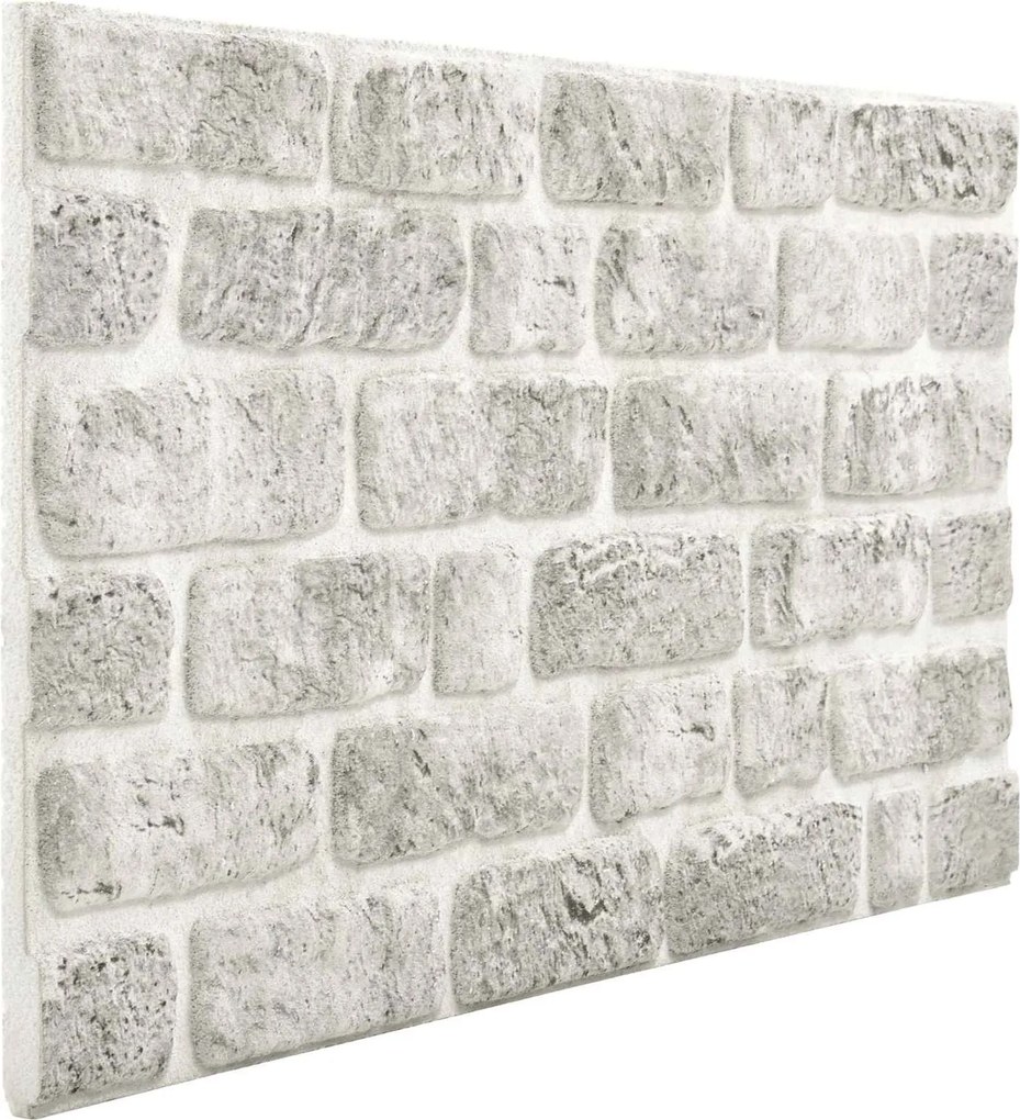 Nástěnné panely 10 ks 100 x 50 cm Světle šedá EPS pěna 332924