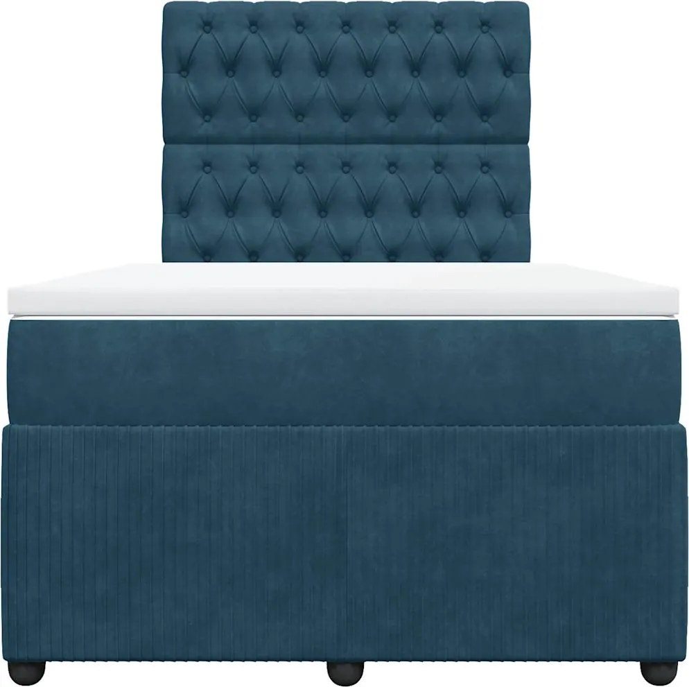 Box spring postel s matrací tmavě modrá 120 x 200 cm samet 3292320