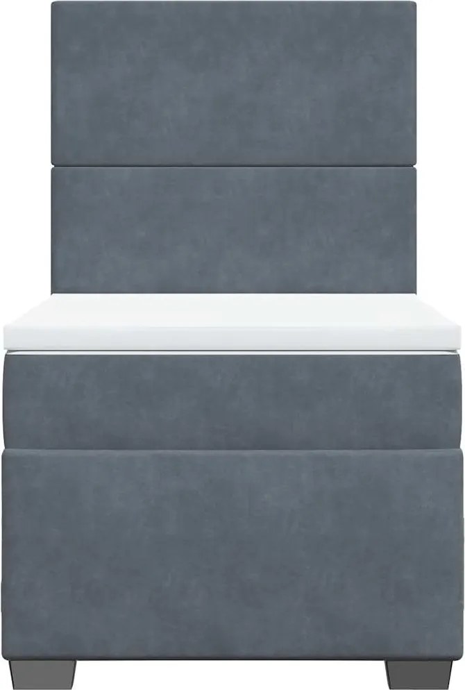 Box spring postel s matrací tmavě šedá 90x190 cm samet 3293081