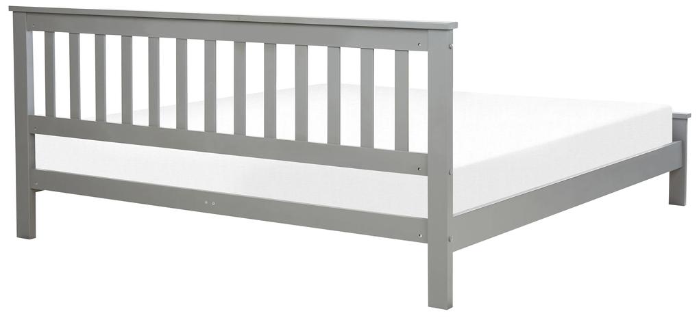 Dřevěná postel 180 x 200 cm šedá MAYENNE Beliani