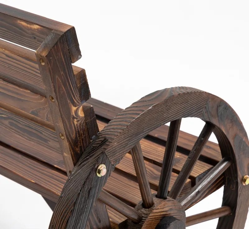 Zahradní designová lavice pro 2 osoby, dřevo masiv, tmavě hnědá, 105,5 x 56 x 79 cm 84B-183V00TN