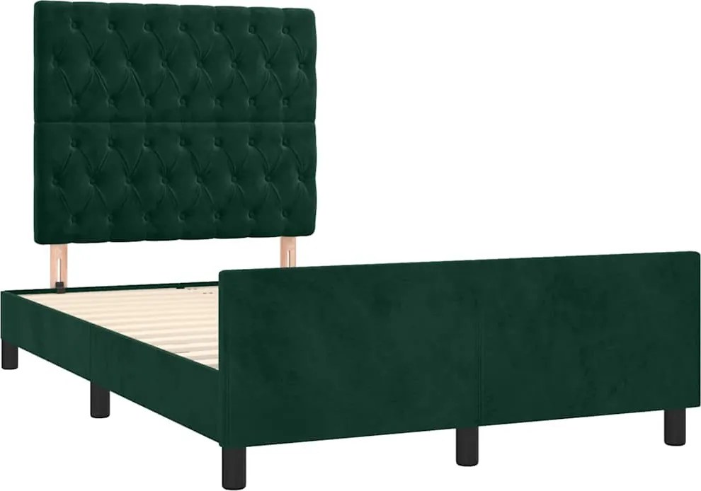 Rám postele bez matrace tmavě zelená 120 x 200 cm samet 3125931