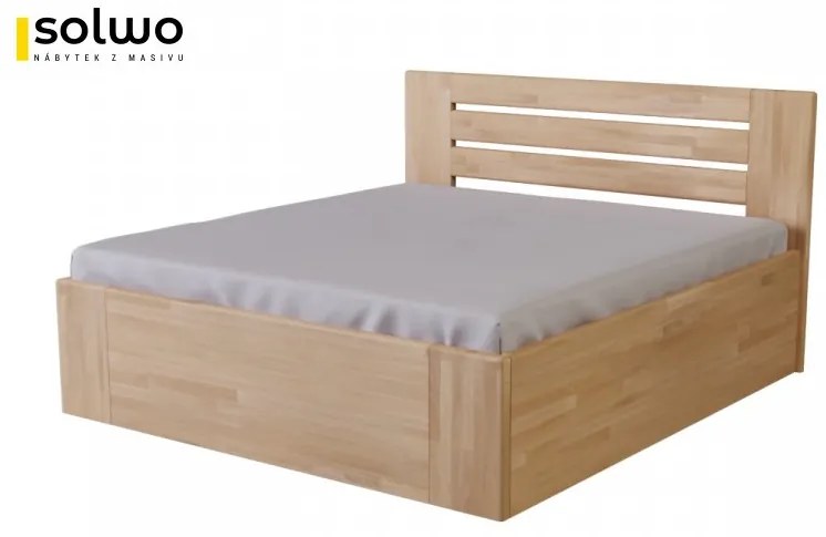 Masivní postel LONDON - Solwo Design Dřevo a odstín oleje: DUB Cink - Olej odstín DO203, Rozměr spací plochy: 140x200
