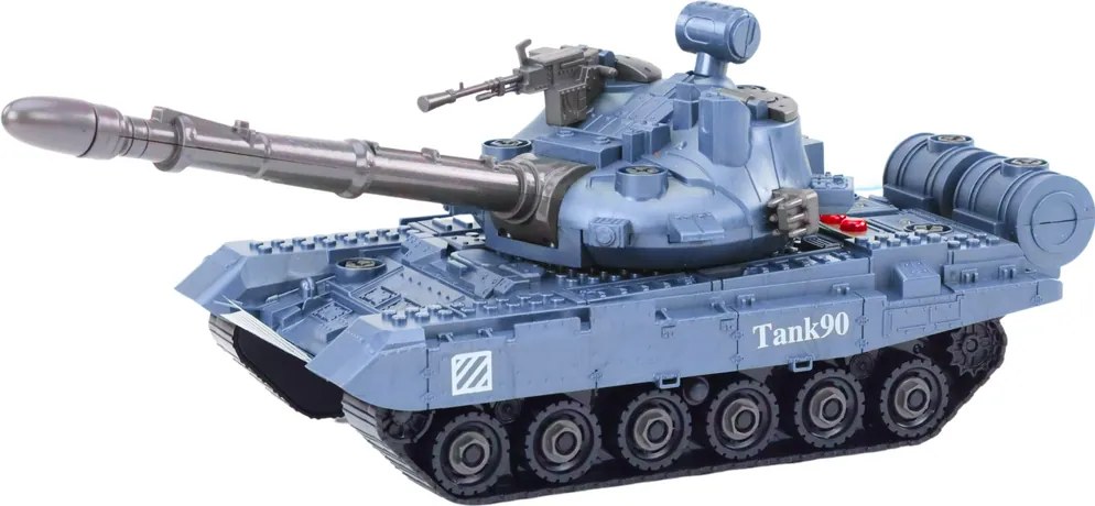 LEAN Toys Tank – vojenské vozidlo k sestavení – modrý – se zvuky – stavebnicová sada Resoraki