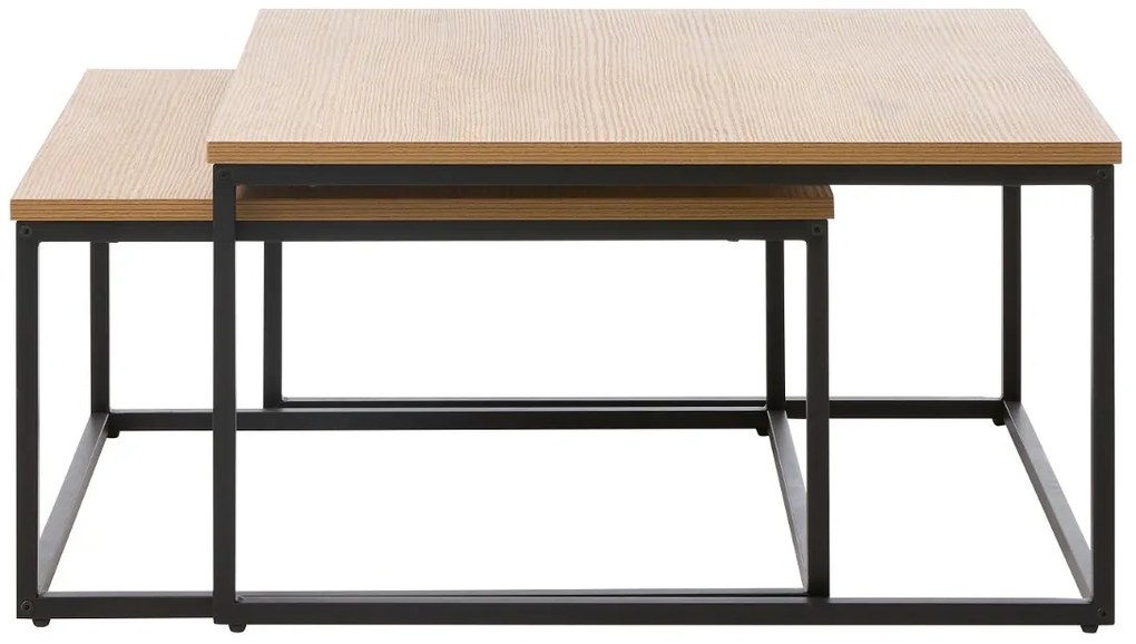 Sada odkládacích stolků Valenzuela 75 cm vzor dub