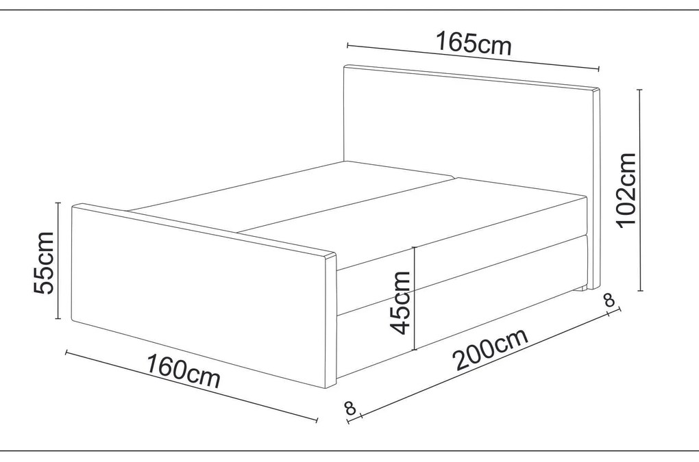 Manželská postel Boxspring 140 cm Milagros Comfort 3 (šedá) (s matrací a úložným prostorem). 1056195