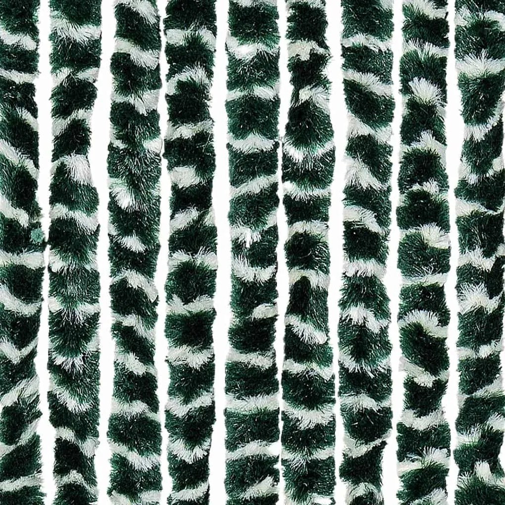 Závěs proti hmyzu zeleno-bílý 90 x 220 cm Chenille 325446