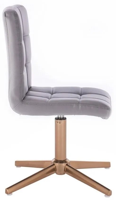 LuxuryForm DESIGN Otočná židle TOLEDO na zlatém kříži - šedá