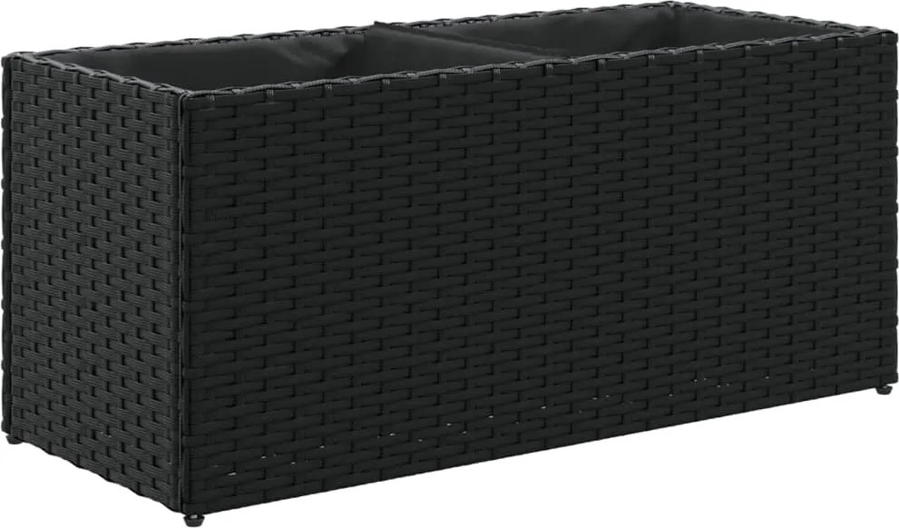 Zahradní truhlíky se 2 květináči 2 ks černé 72 x 30 x 32 cm 3210528