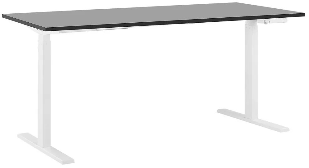 Manuálně nastavitelný psací stůl 160x72 cm černý a bílý DESTIN II Beliani