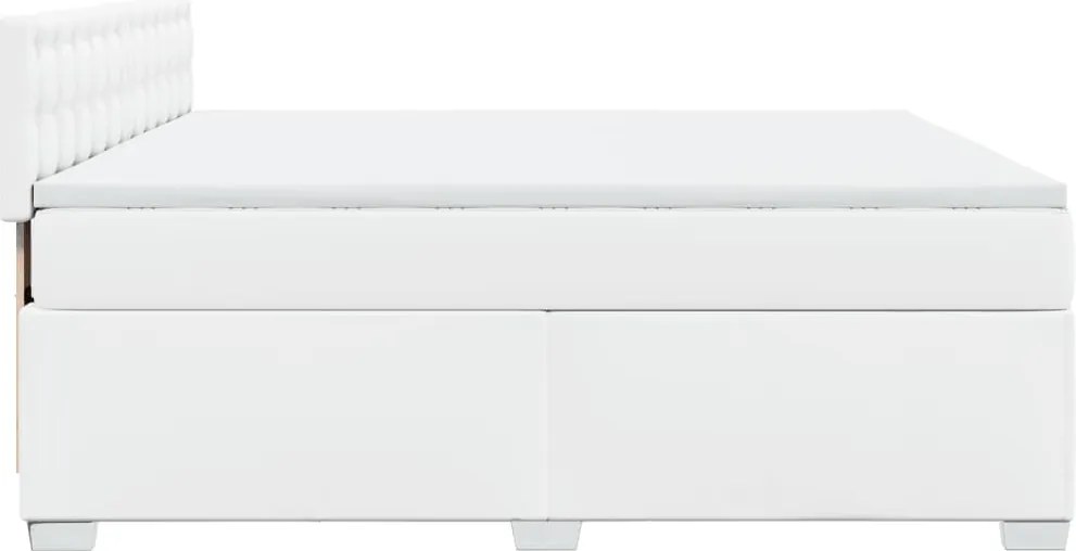 Box spring postel s matrací bílá 180x200 cm umělá kůže 3286133