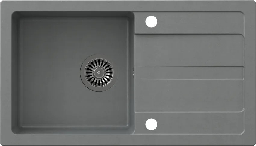 Šedý kuchyňský granitový dřez QUADRON TOM 111