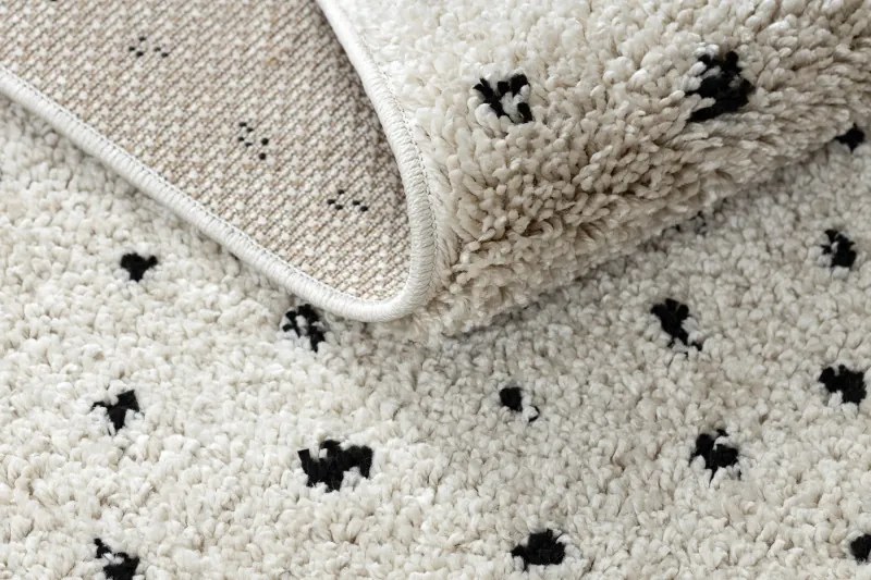 Dywany Łuszczów, Běhoun Berber Syla B752 dots cream, 80x250, bílá, kuchyně
