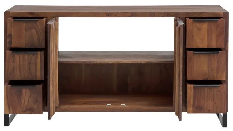 Massive home | Široká koupelnová komoda Wild 138cm - tmavý akát VÝPRODEJ