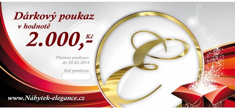 Nábytek Elegance Dárkový poukaz na 2000 Kč