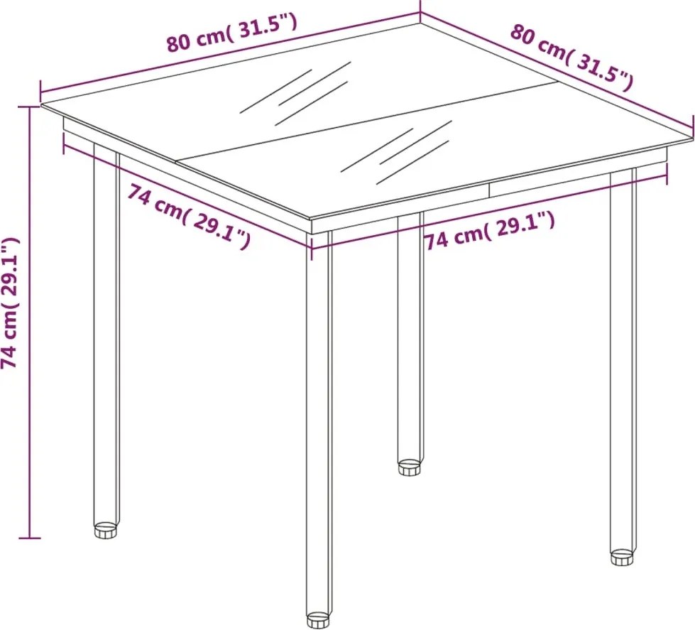 vidaXL 5dílný zahradní jídelní set [3099234] Barva: Černá