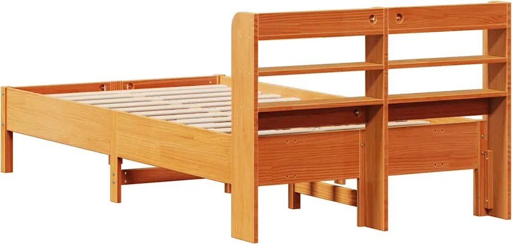 Postel bez matrace voskově hnědá 100 x 200 cm masivní borovice 3306896