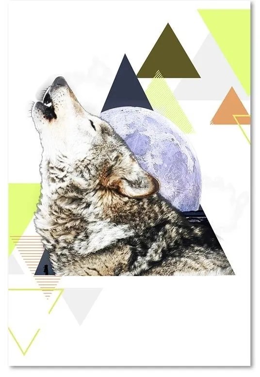Obraz na plátně Vlk Zvíře Abstrakt - 40x60 cm
