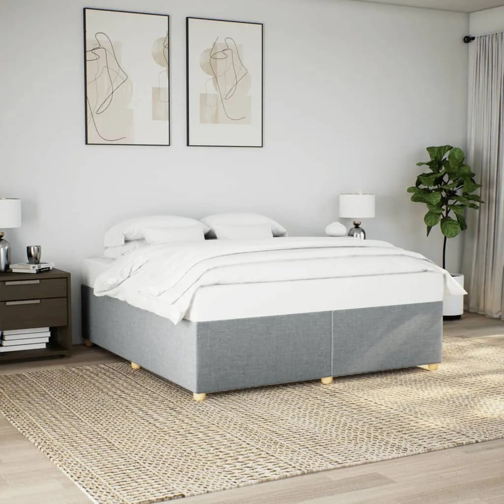Rám postele bez matrace světle šedý 180 x 200 cm textil 3284750