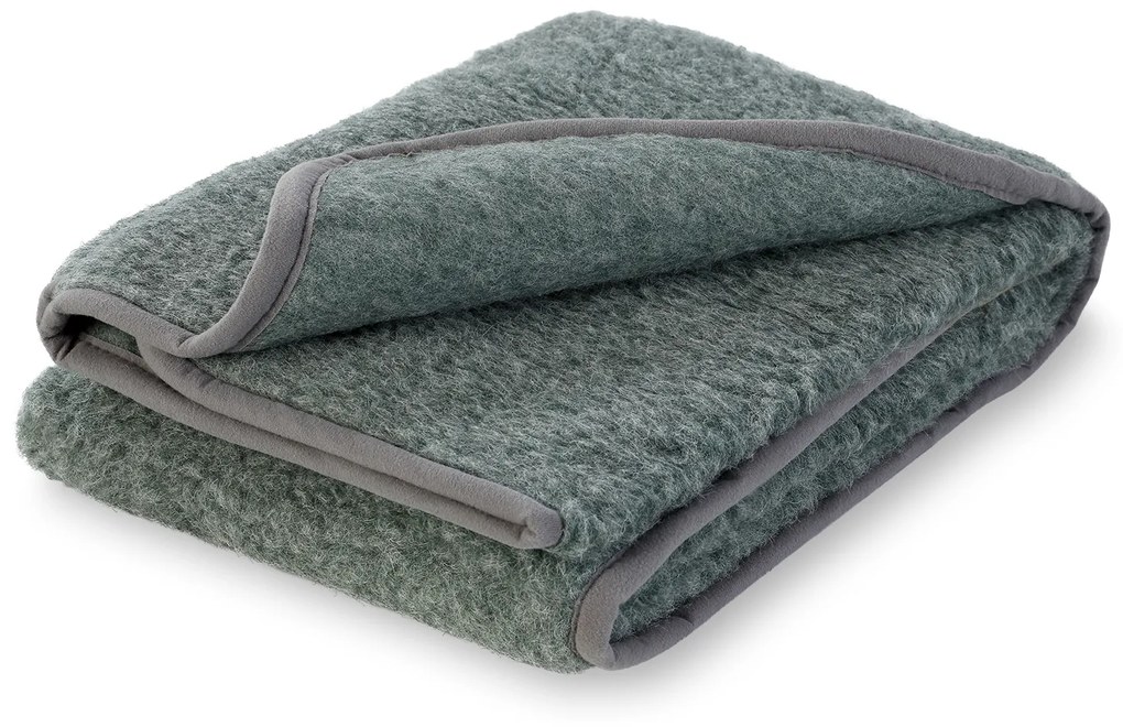 Wooline vlněná deka Thumbled zelená, 140 x 200cm Rozměr: 140 x 200 cm