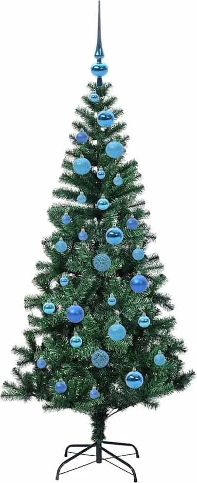 Umělý osvětlený vánoční stromeček Zelená 150 cm PVC a kov 3396756
