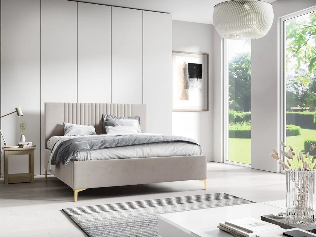 Eka Čalouněná postel LINA+ 120x200 cm Barva látky Trinity: Červená (Trinity 2309), Úložný prostor: Bez úložného prostoru