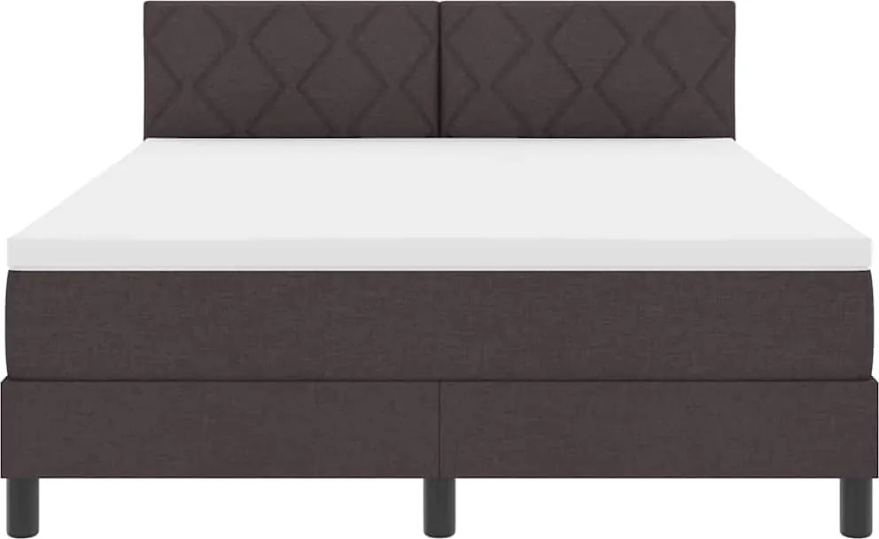 Postel s boxspringem s čelo Tmavě hnědá 160 x 200 cm textil 3338779