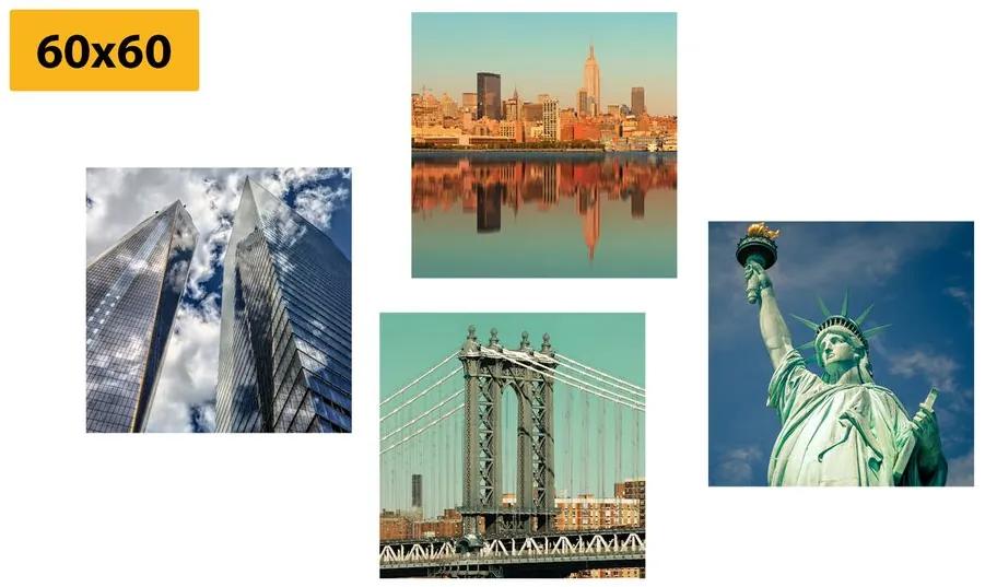 Set obrazů krásy města New York Varianta: 4x 60x60