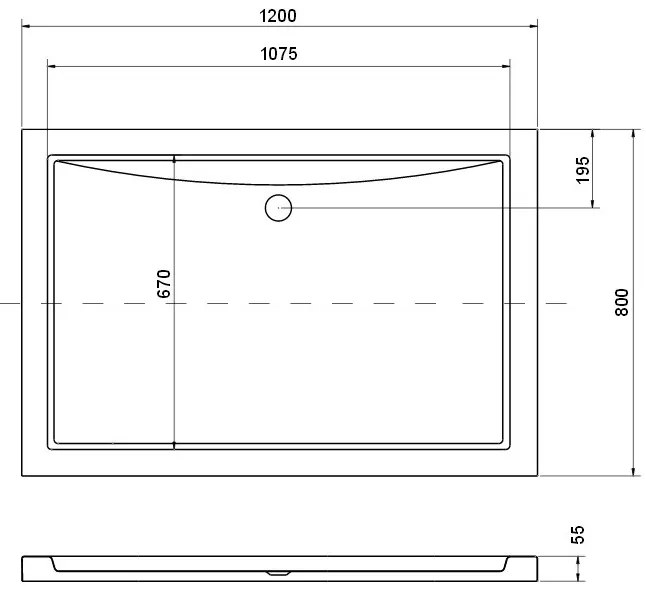 Besco Alpina Stone obdélníková sprchová vanička Rozměr vaničky: 100x80cm