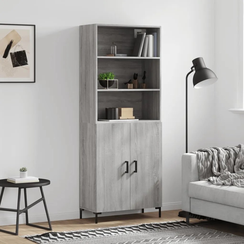 Skříň highboard šedá sonoma 69,5 x 34 x 180 cm kompozitní dřevo