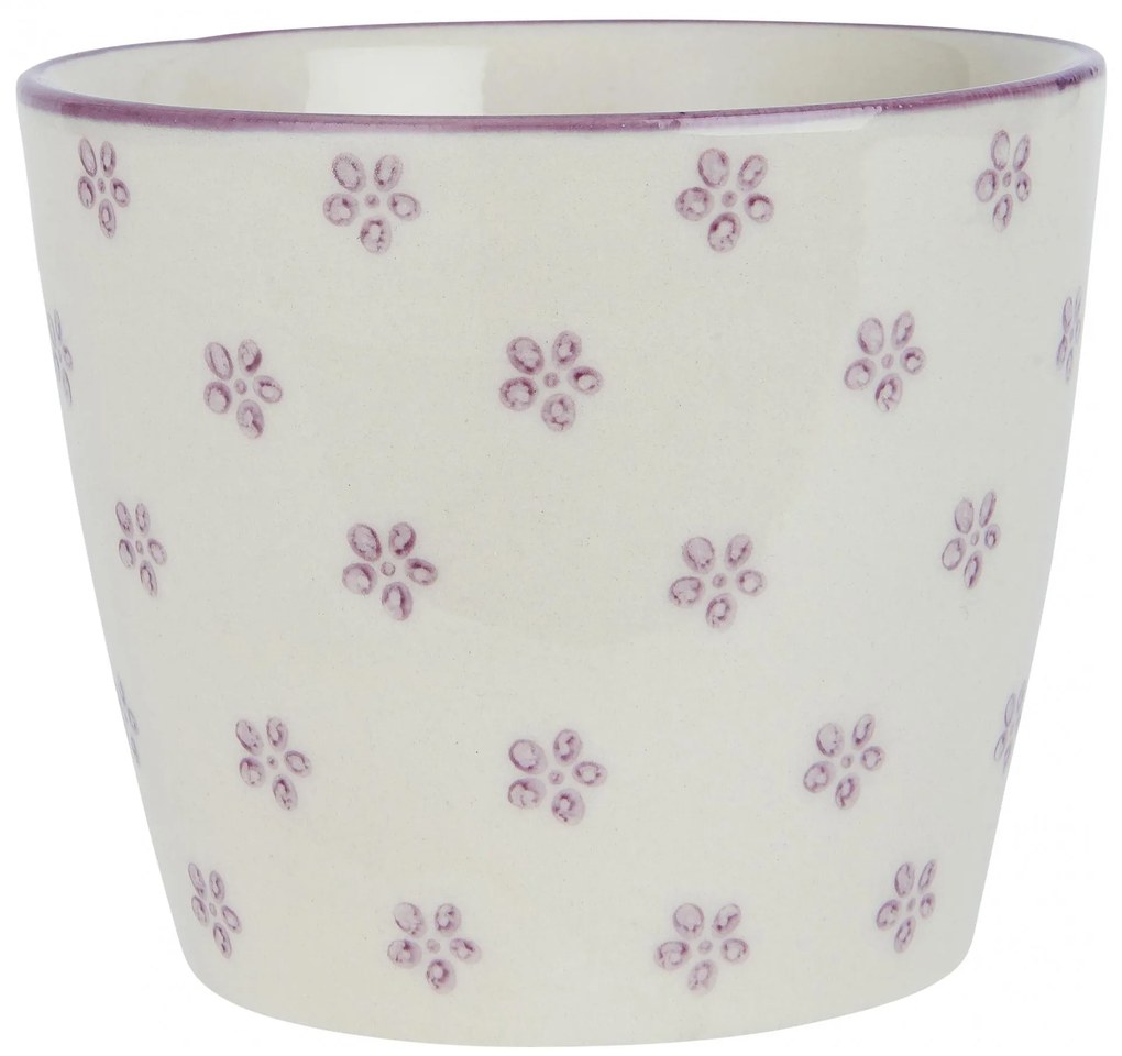 IB LAURSEN Latte cup Casablanca Bloom Malva 300ml, růžová barva, bílá barva, keramika