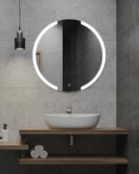 LUMINA RONDE SENZOR průměr 60 cm zrcadlo na chodbu do předsíně nástěnné do koupelny 412-474
