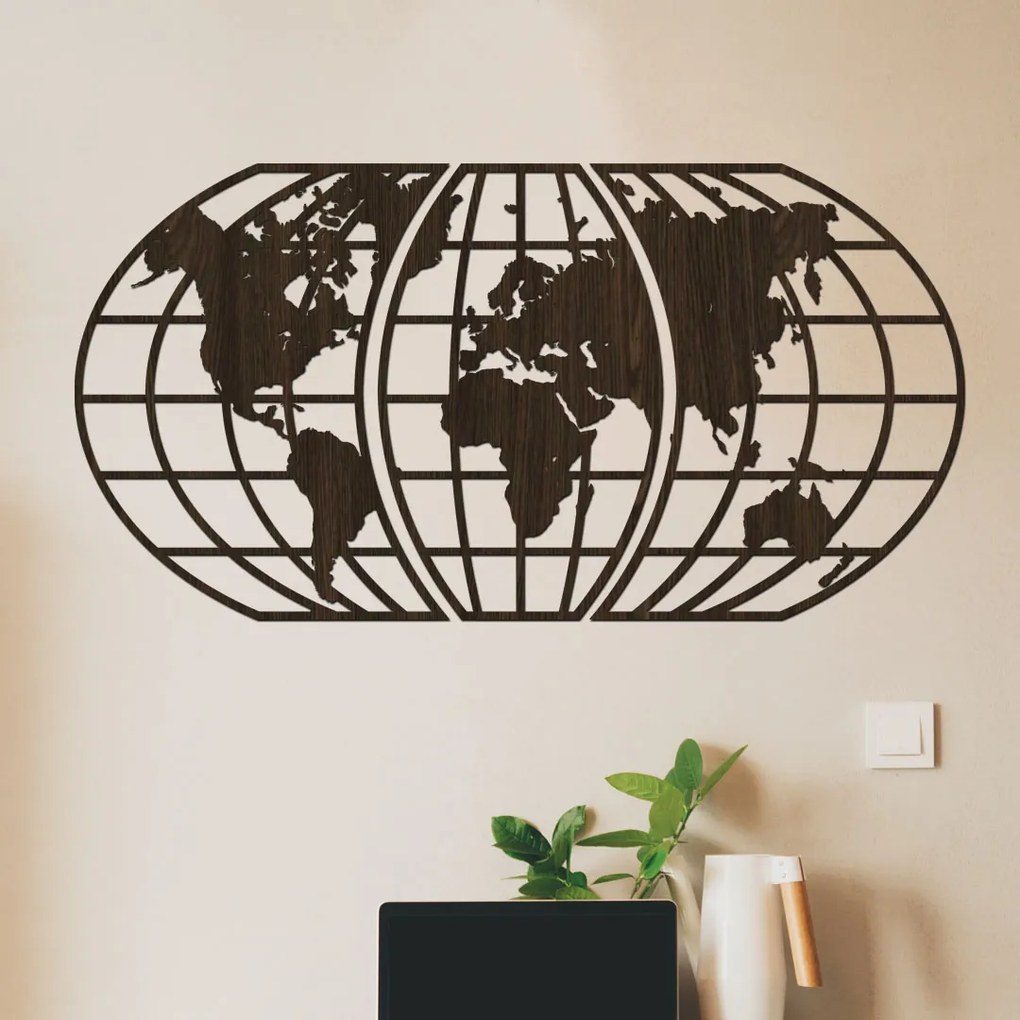 dřevo života 3 dílna mapa světa Global Zvolte barvu dekoru: Černá, Rozměry šxv (cm): 117x60