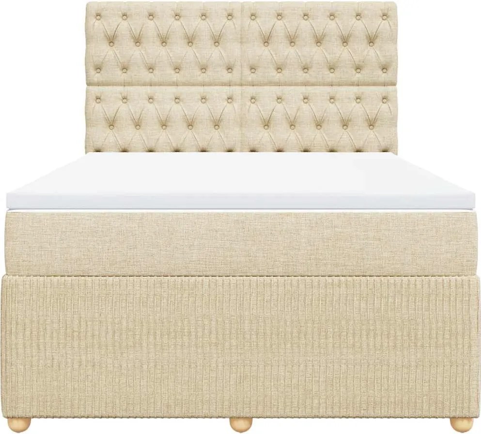 Box spring postel s matrací krémová 140x200 cm textil 3292091