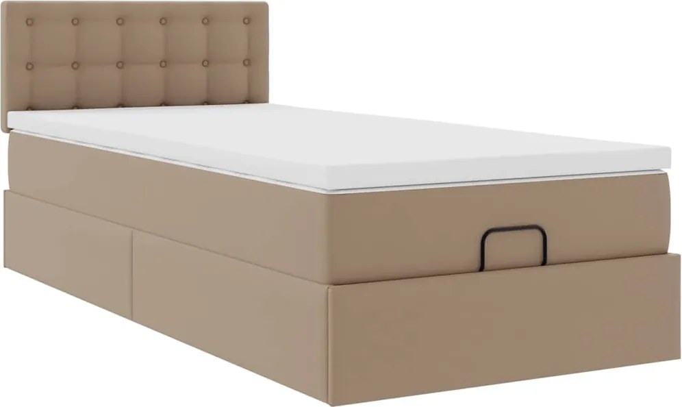 Osmanský postel s matrací cappuccino 90x190cm umělá kůže 3311282