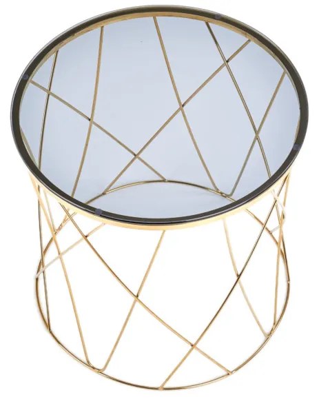 Expedo Konferenční stolek ELEONORA, 55x56x55, zlatá/kouřové sklo