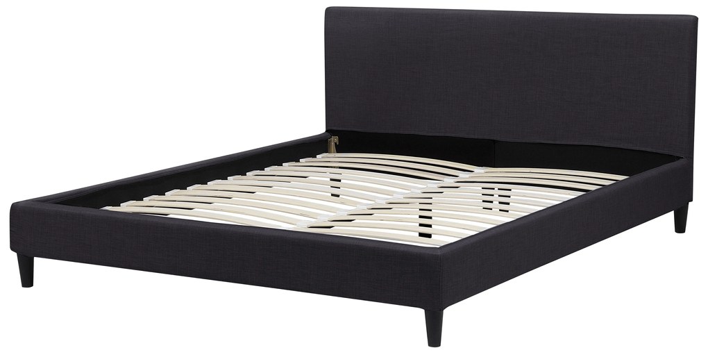 Čalouněná postel v černé barvě 160 x 200 cm FITOU Beliani