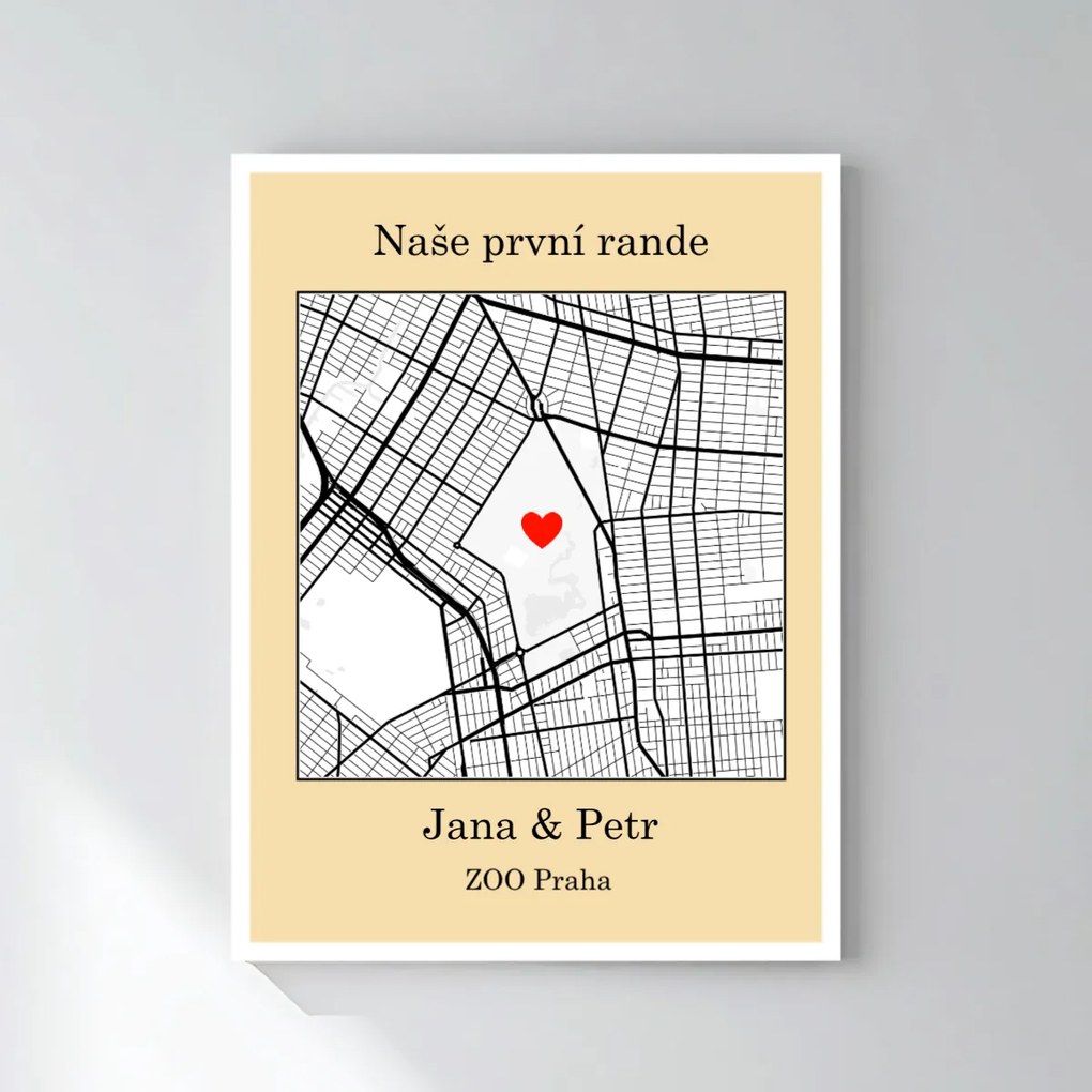 Personalizovaný magický fotoobraz v rámu - 30x40 - mapa