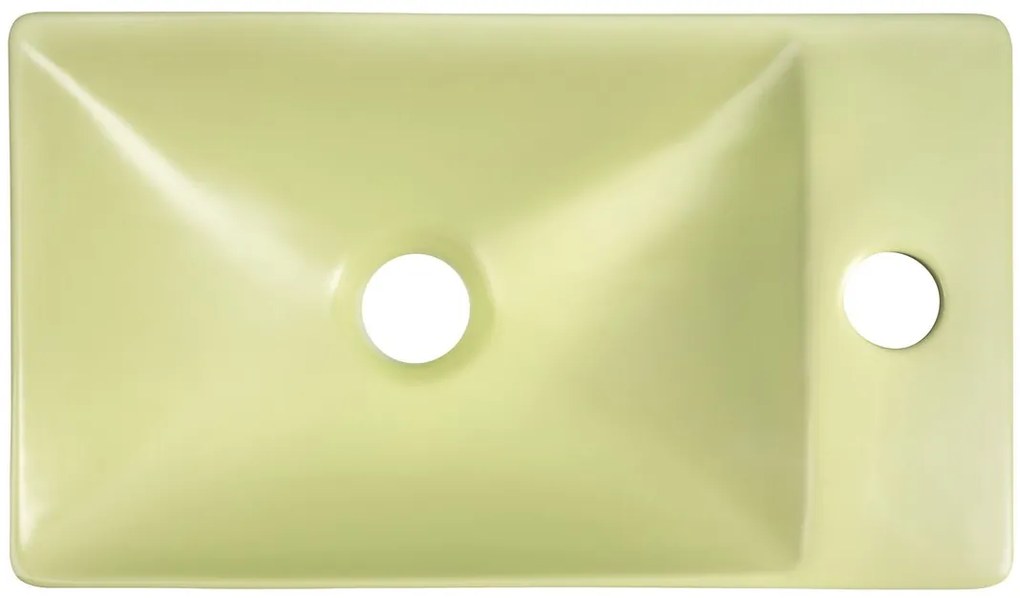 Sapho Sapho, MARGITHA keramické umyvadlo 38x22cm, otvor pro baterii vpravo, pistáciová, MGT38223