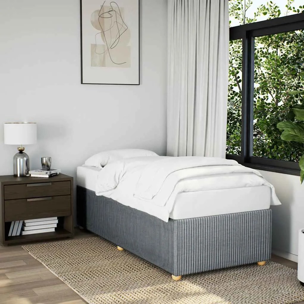 Rám postele bez matrace světle šedý 90 x 200 cm textil 3284907
