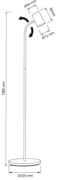 Stojací lampa FELIX 1xGU10/9W/230V černá