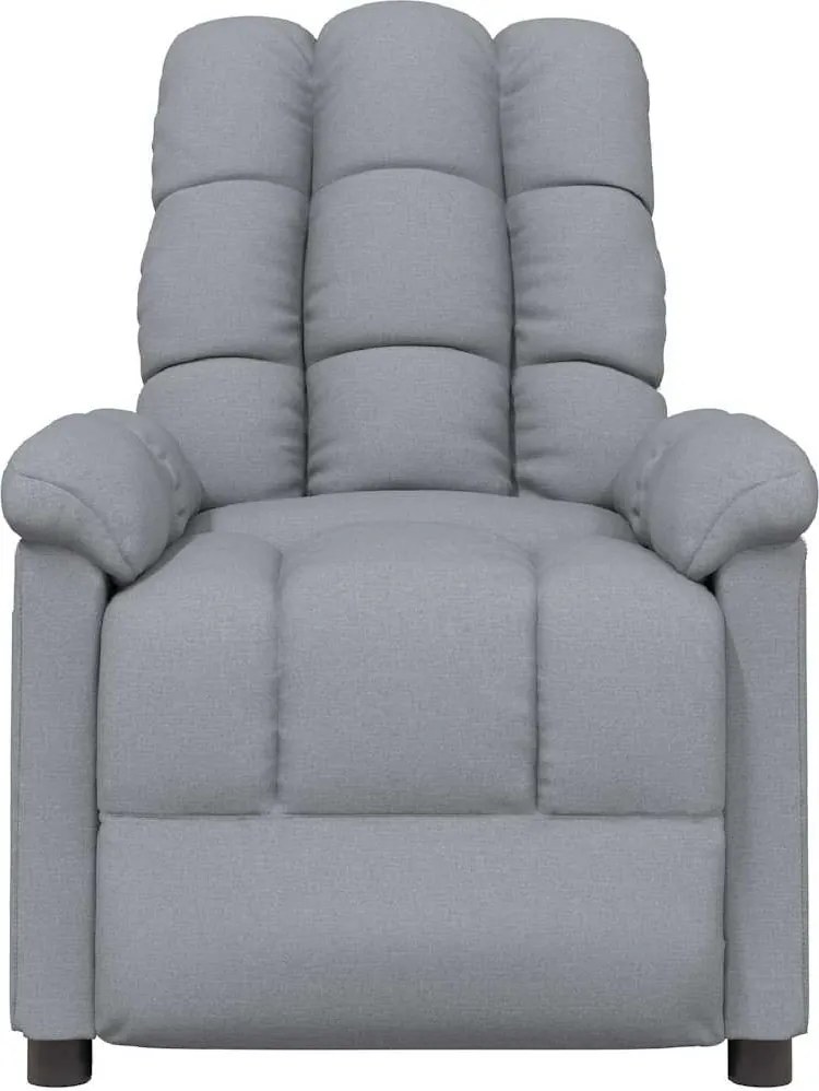Masážní křeslo světle šedé textil 289806