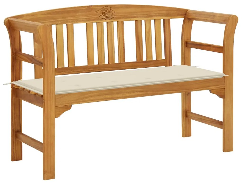 3064295 vidaXL Zahradní lavice s poduškou 120 cm masivní akáciové dřevo