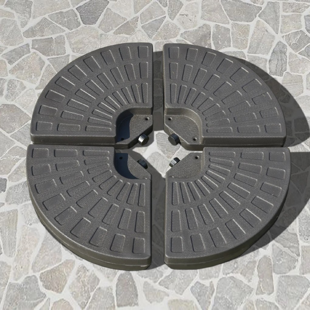 Stojan na slunečník naplnitelný 17 kg vody nebo 25 kg písku z HDPE v kávové barvě 100x100x10,5 cm pro slunečníky | Aosom.de
