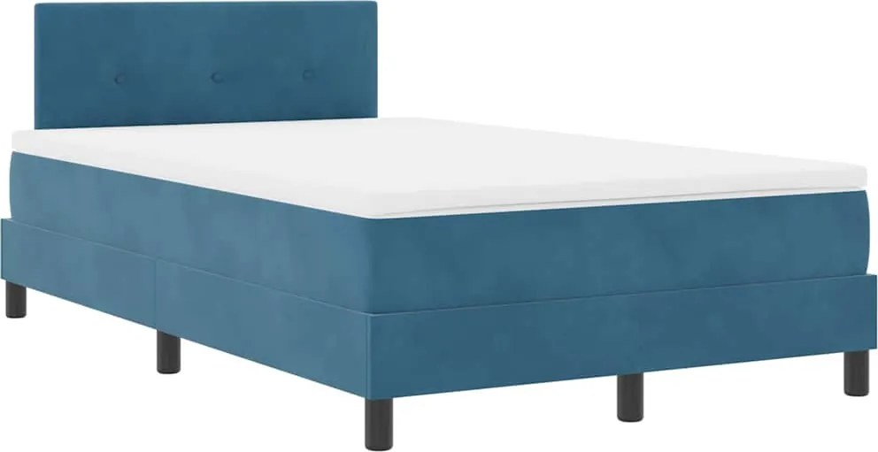 Postel s boxspringem s čelo Tmavě modrá 120 x 200 cm samet 3339168