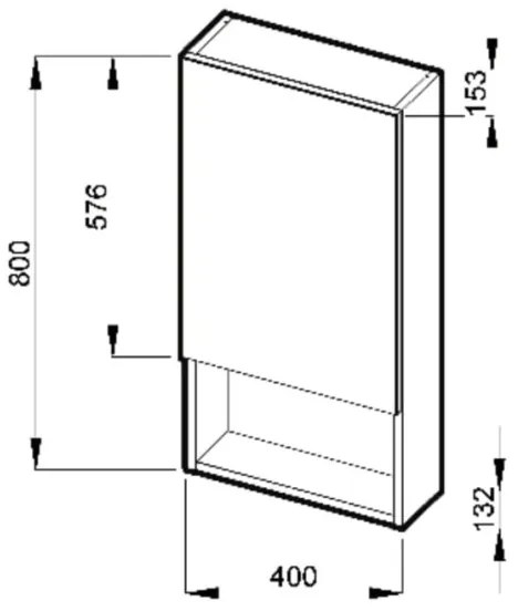 JIKA H4532210383041 - Zrcadlová skříňka s policí LYRA 80x40 cm bílá